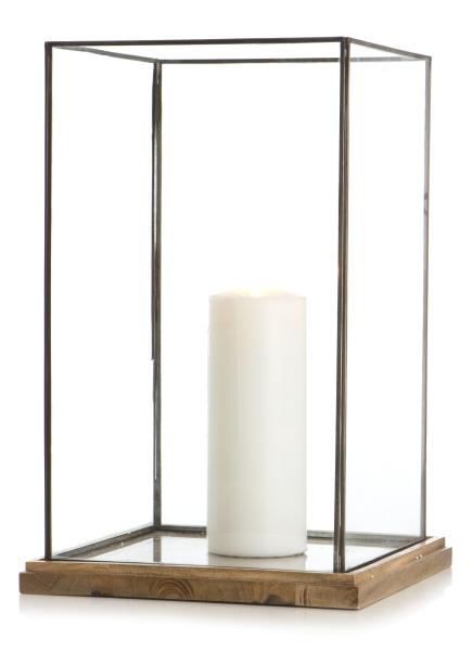 Madame lykt i glass med mangotrefot - H:51 cm - Importpris.no AS