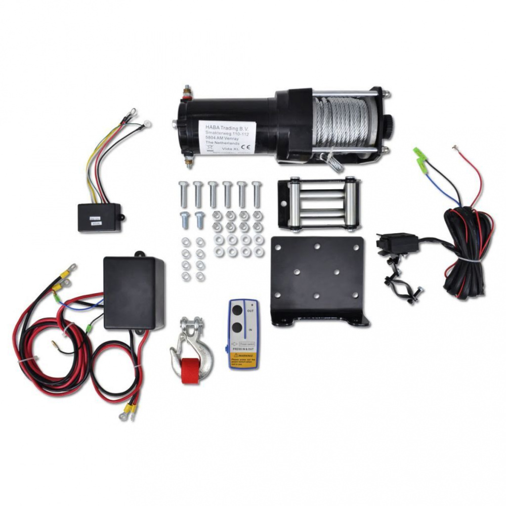 12V Elektrisk Vinsj 1360 KG med Trådløs Fjernkontroll - Importpris.no AS